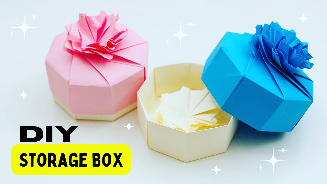 DIY MINI ORIGAMI STORAGE BOX / Paper Crafts For School / Paper Craft ...