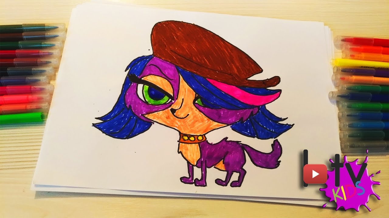 How To Draw A Cute LPS / Drawing littlest pet shop - YouTube