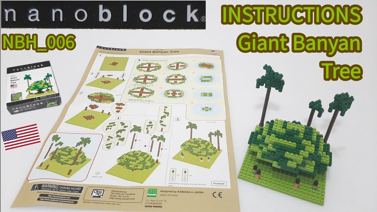nanoblock instructions NBH_006 | Giant Banyan Tree 🇺🇸 - YouTube