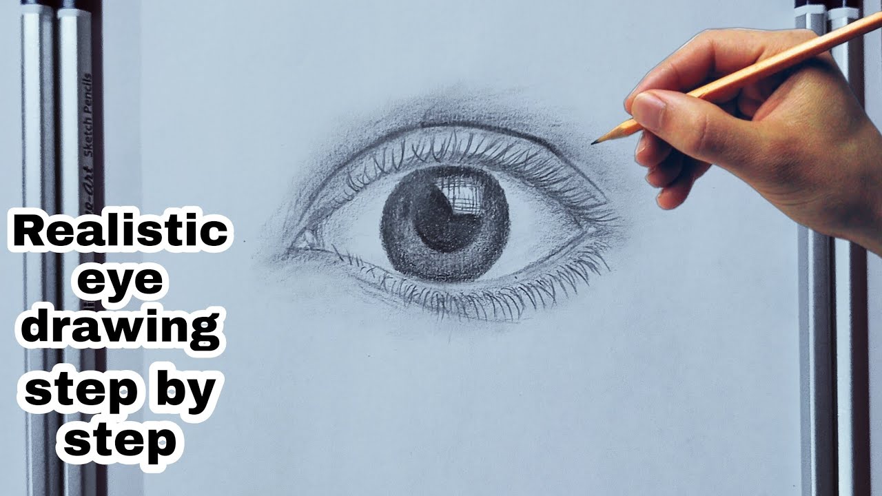 eye drawing/ how to draw eyes for beginners/ realistic eye drawing ...