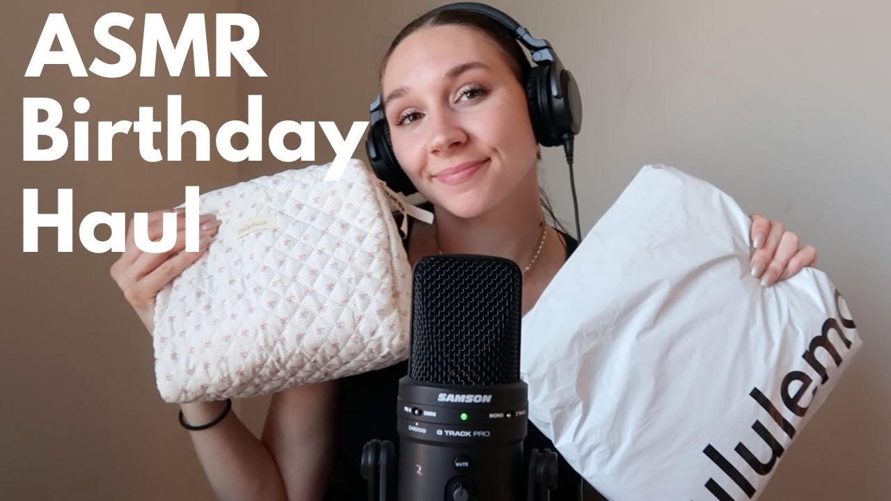 ASMR Birthday Haul | Tapping, scratching, & fabric sounds - YouTube