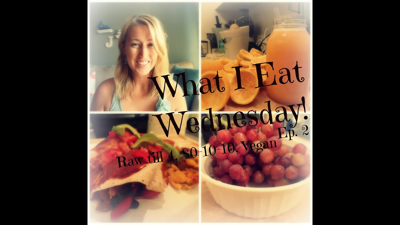 What I eat Wednesday! Ep. 2. Raw Till 4, 80-10-10, Vegan. - YouTube