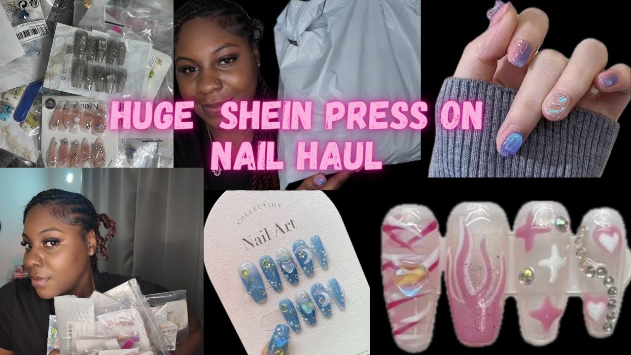HUGE SHEIN PRESS ON NAIL HAUL | 30 + HANDMADE SETS - YouTube