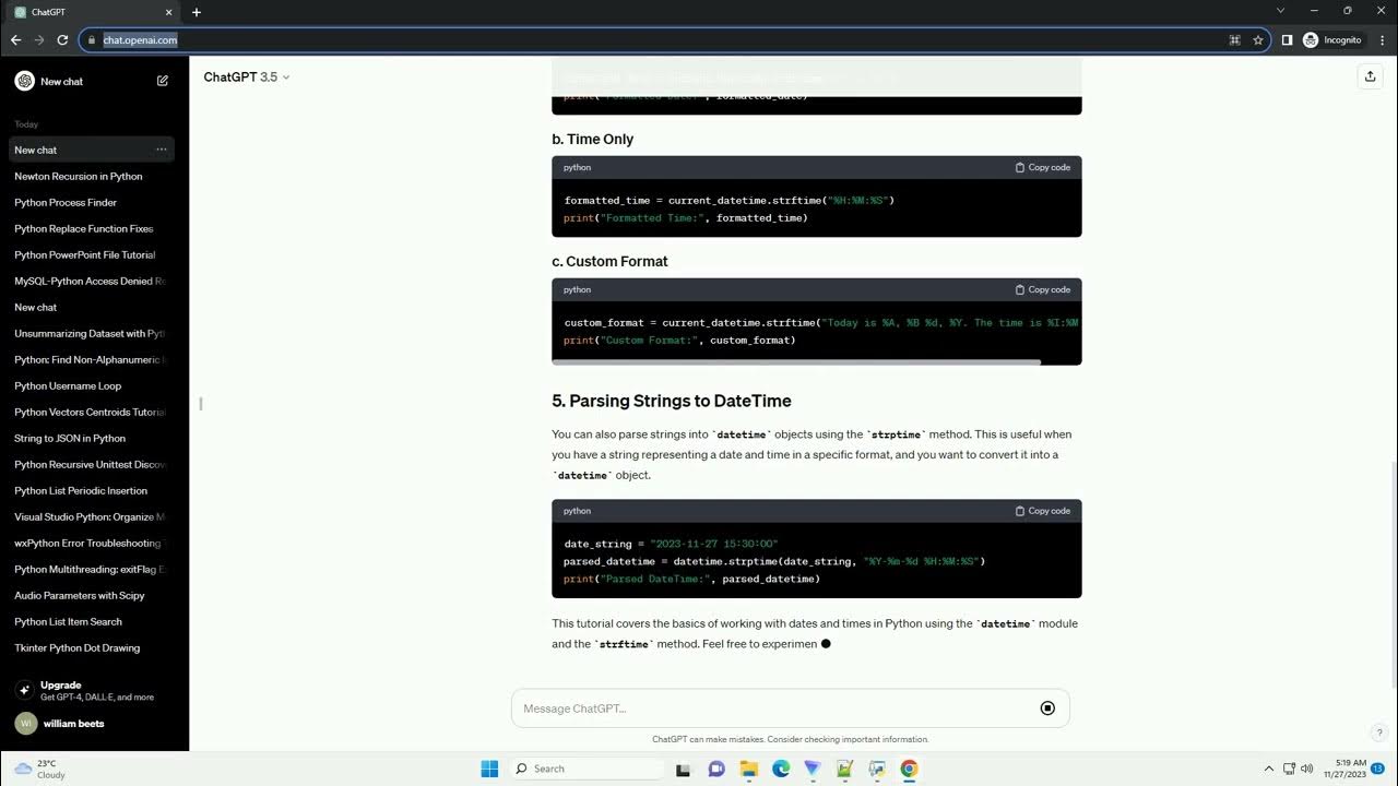 Date Time In Python Strftime Youtube