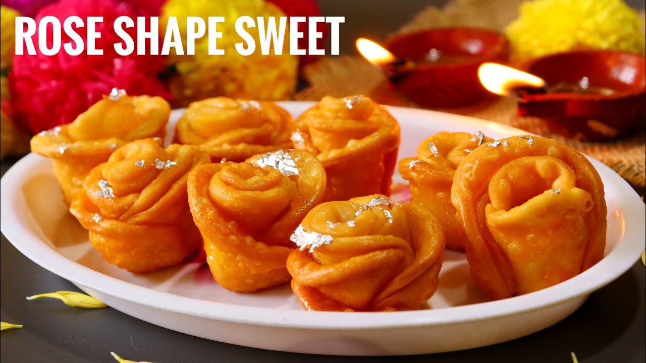 ROSE SHAPE SWEET | EASY DIWALI SWEET | DIWALI SWEETS | INDIAN SWEETS ...
