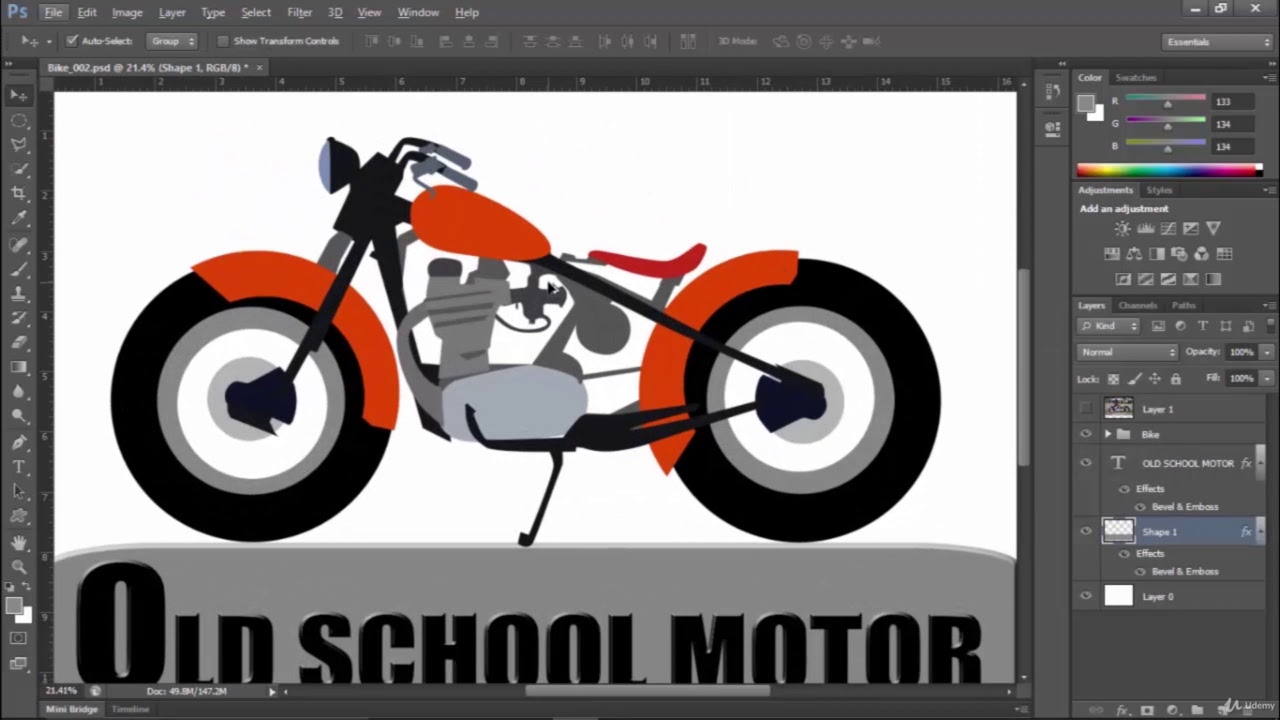 Graphic Design course part 3 (Motorcycle illustration) - YouTube