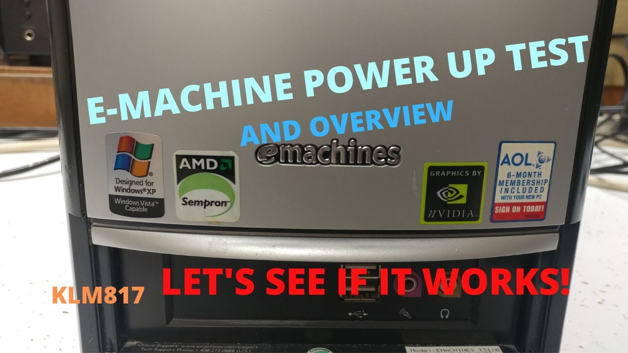 E-Machine description, overview, and power on test - YouTube