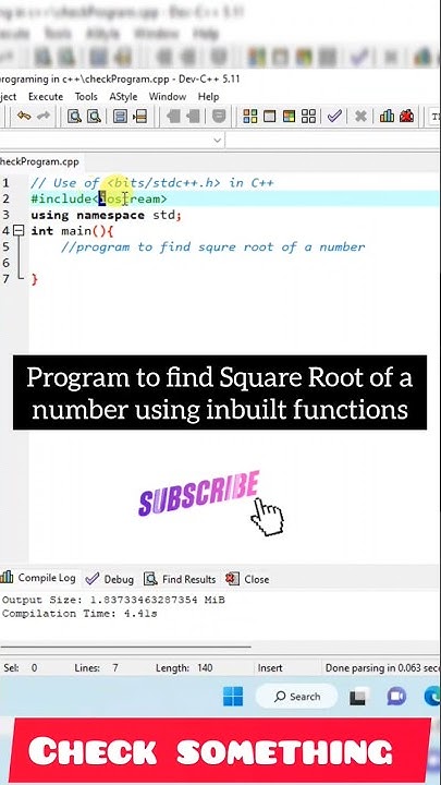 C++ program to find Square Root using sqrt | #shorts #C++ #viral - YouTube