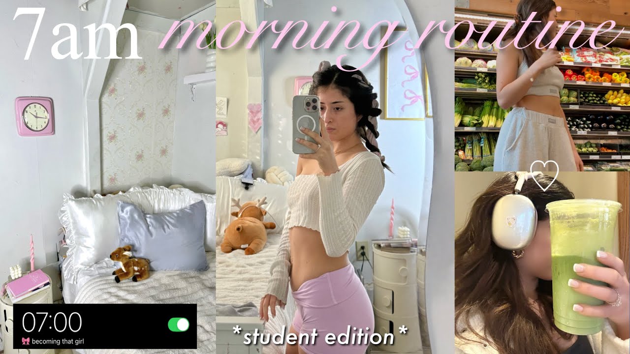 7AM MORNING ROUTINE ♥︎ that girl, new room decor, productivity etc ...