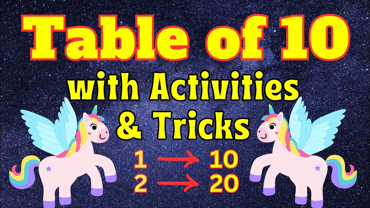 🧮Math Table of 10 with Tricks🥇 and Activities|🎤Repeat with me| # ...