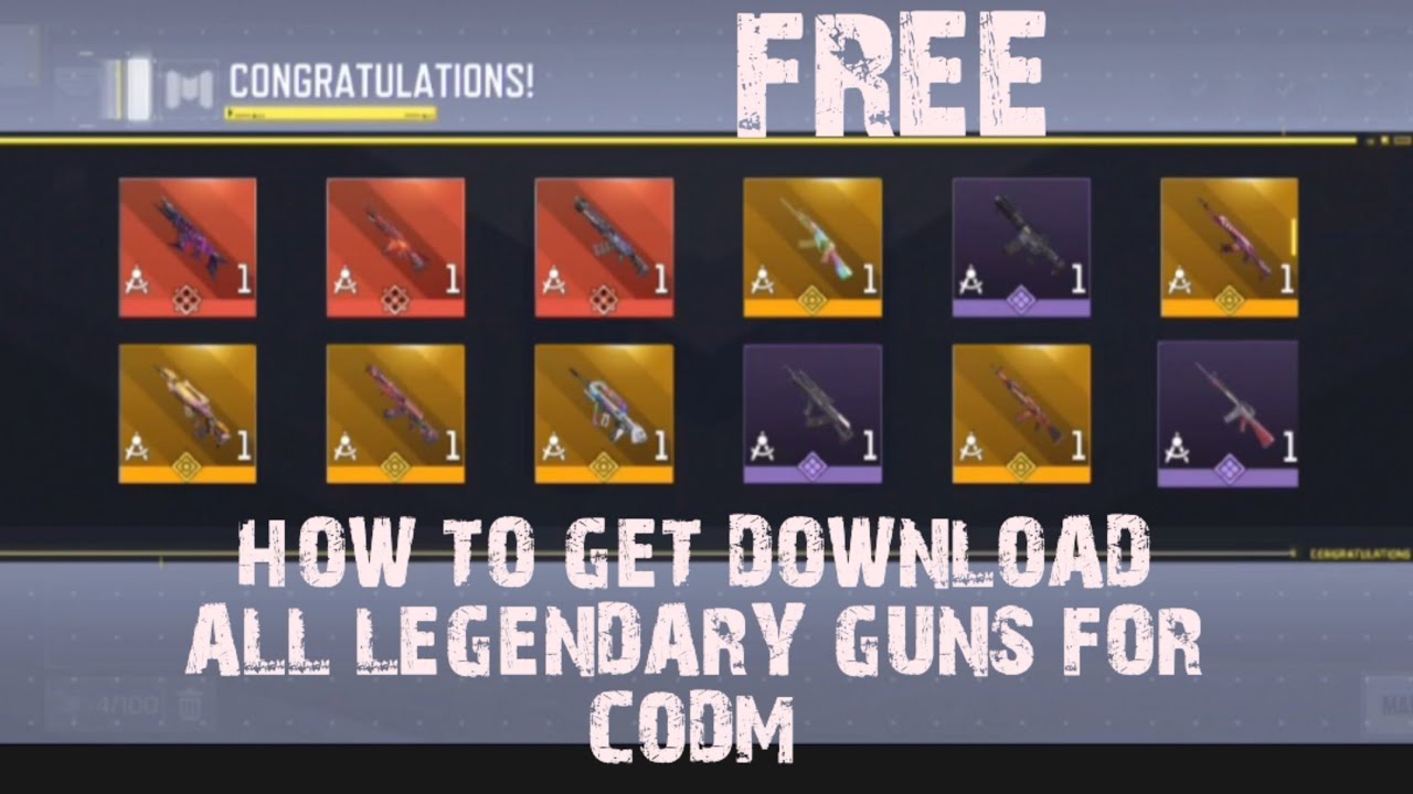 HOW TO GET FREE ALL NEW LEGENDARY EPIC GUNS SKINS FOR CALL OF DUTY ...