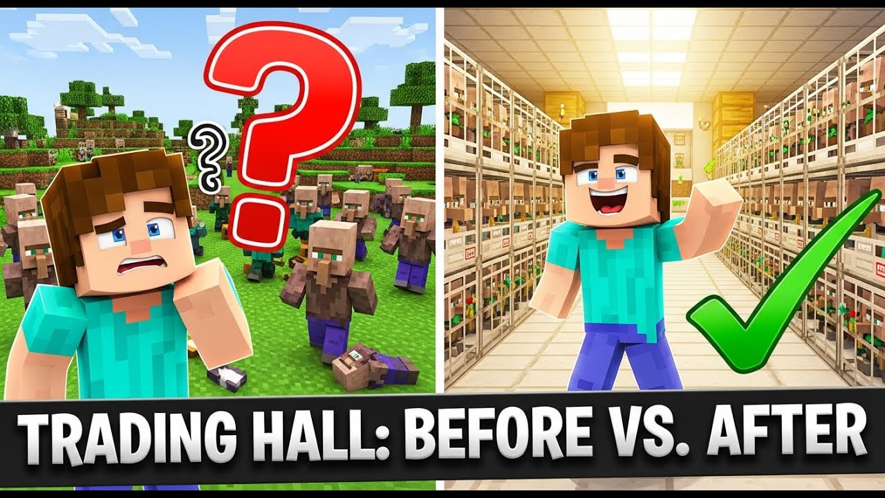 How to Build the ULTIMATE Villager Trading Hall in Minecraft (EASY ...