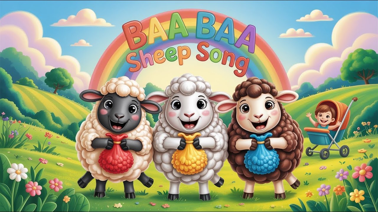 Baa Baa Black White Brown Sheep Song 🐑 | 3D Nursery Rhymes for Kids ...