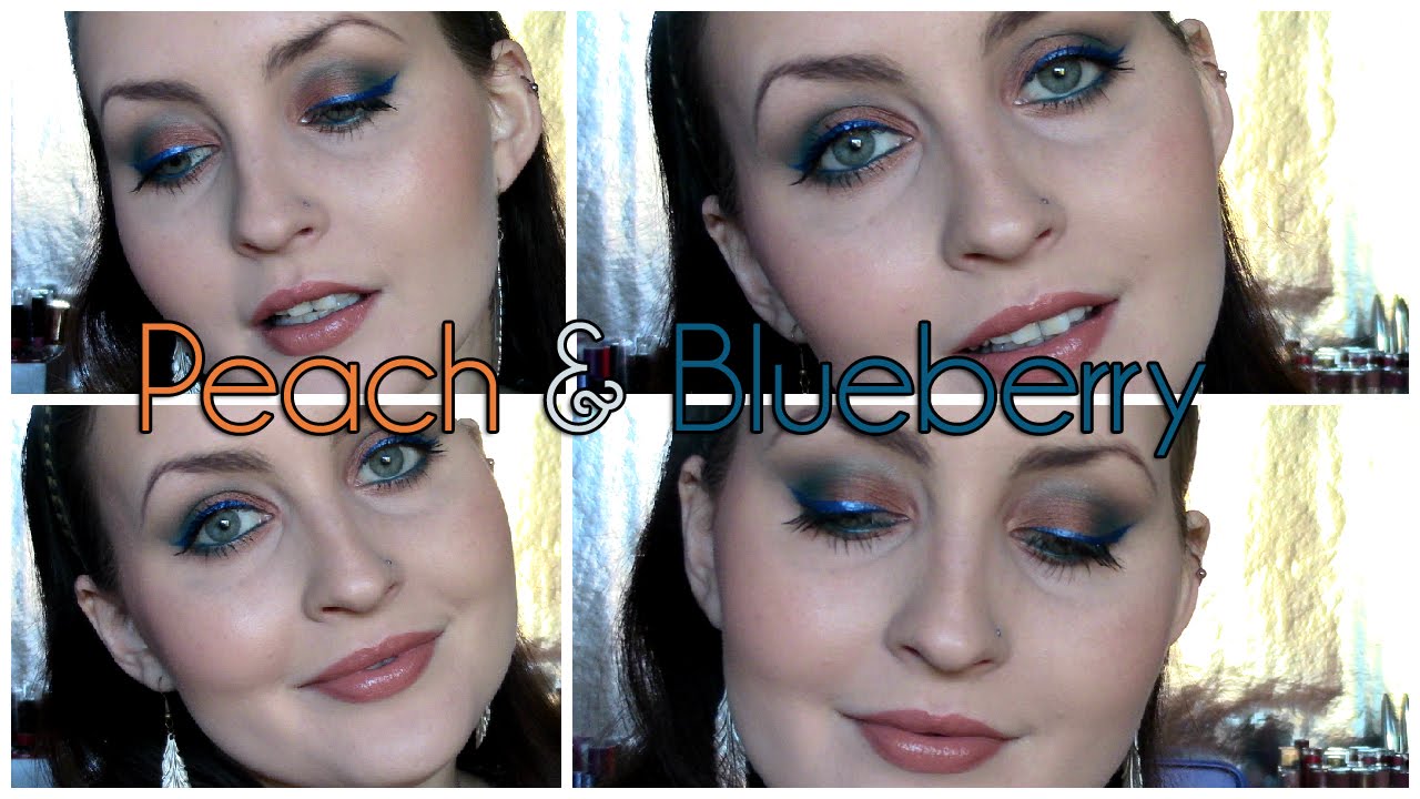 Peach & Blueberry Makeup - YouTube