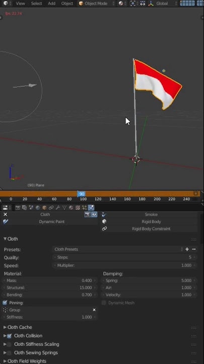 INDONESIAN FLAG [] Cloth simulation [] Blender tutorial #blender #3danimation #modeling - YouTube