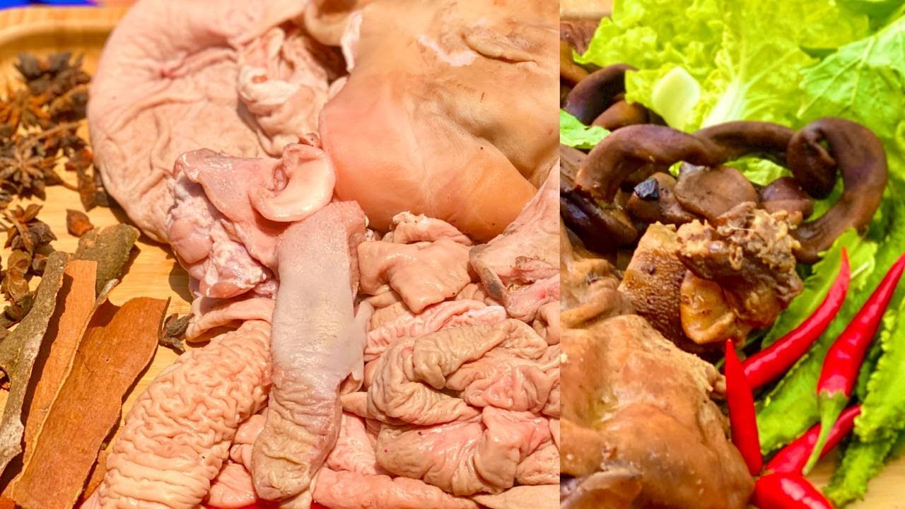 Chinese braised pork organ cook show 中国红烧肉器官厨师表演 - DARY COOKING - YouTube