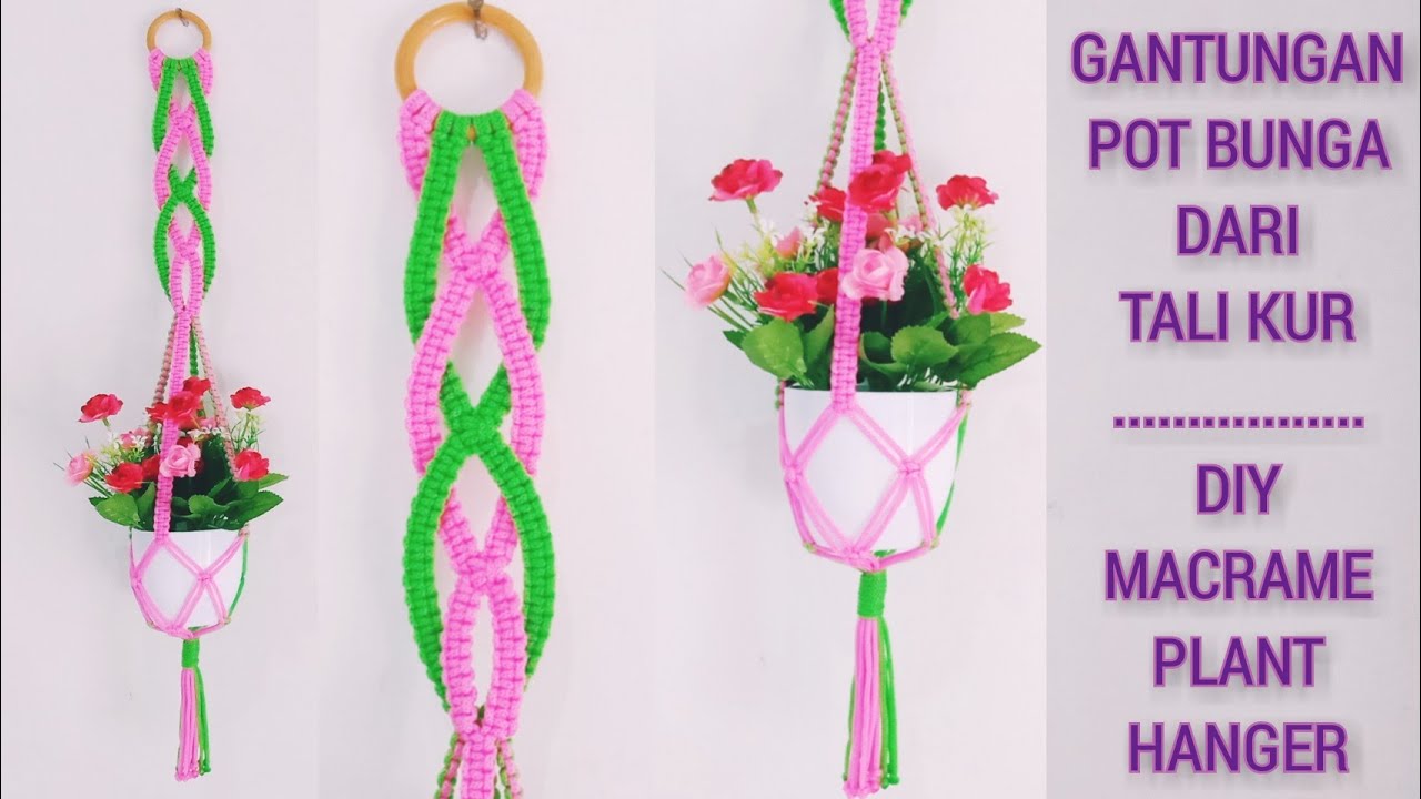 GANTUNGAN POT DARI TALI KUR•DIY MACRAME PLANT HANGER•FAYAZ MACRAME ...