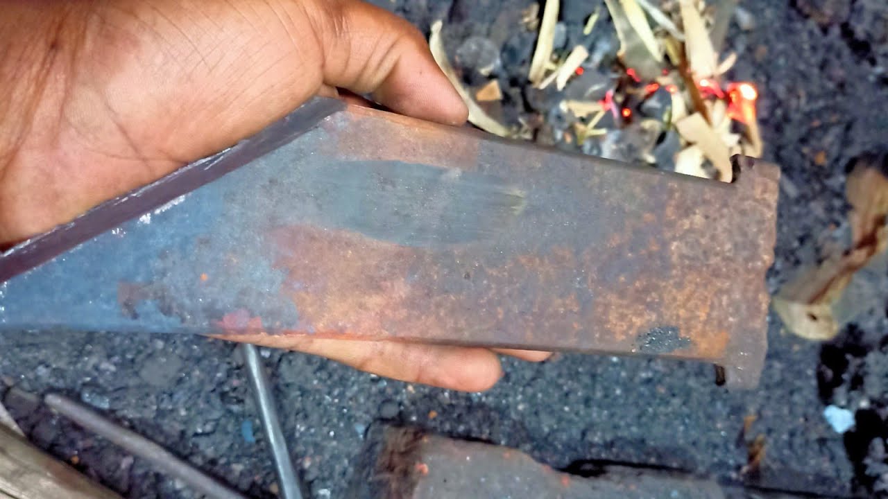 Making Tapered Super Strong Full Tang Knife From Spring Steel / Chaku ...