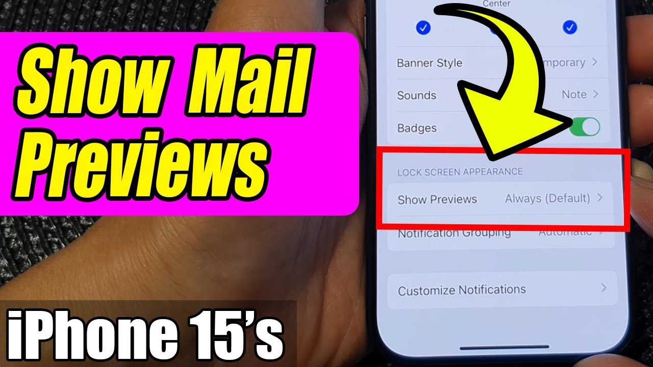 iPhone 15/15 Pro Max: How to Show/Hide Mail Notification Content ...