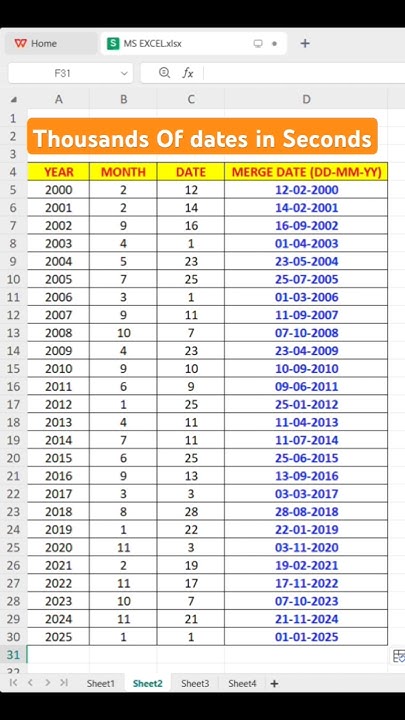 How to automatically write date in Excel tips and tricks 💯💫 #exceltips #tutorial #shortvideo ...