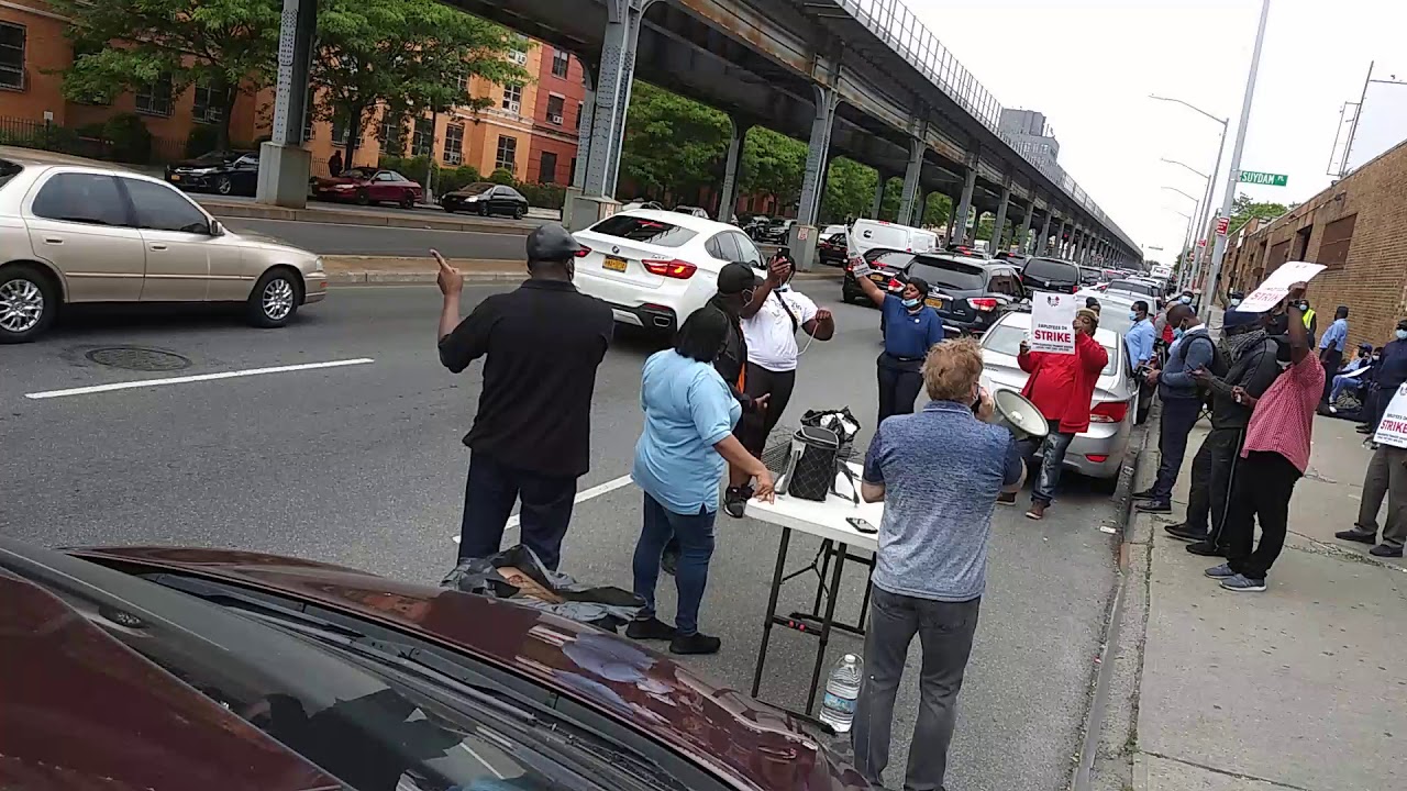 ATU 1181 STRIKE AGAINST MV TRANSPORTATION BROOKLYN 052820 PT 3 - YouTube