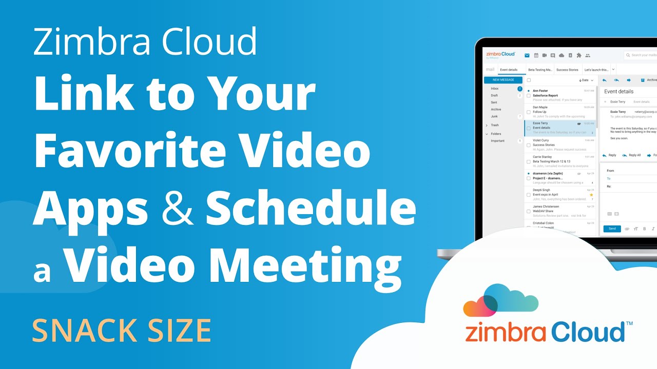 Zimbra Cloud™ Demo - Link to Your Favorite Video Apps & Schedule a ...