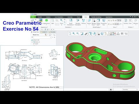 Creo Parametric Exercise No 54 - YouTube