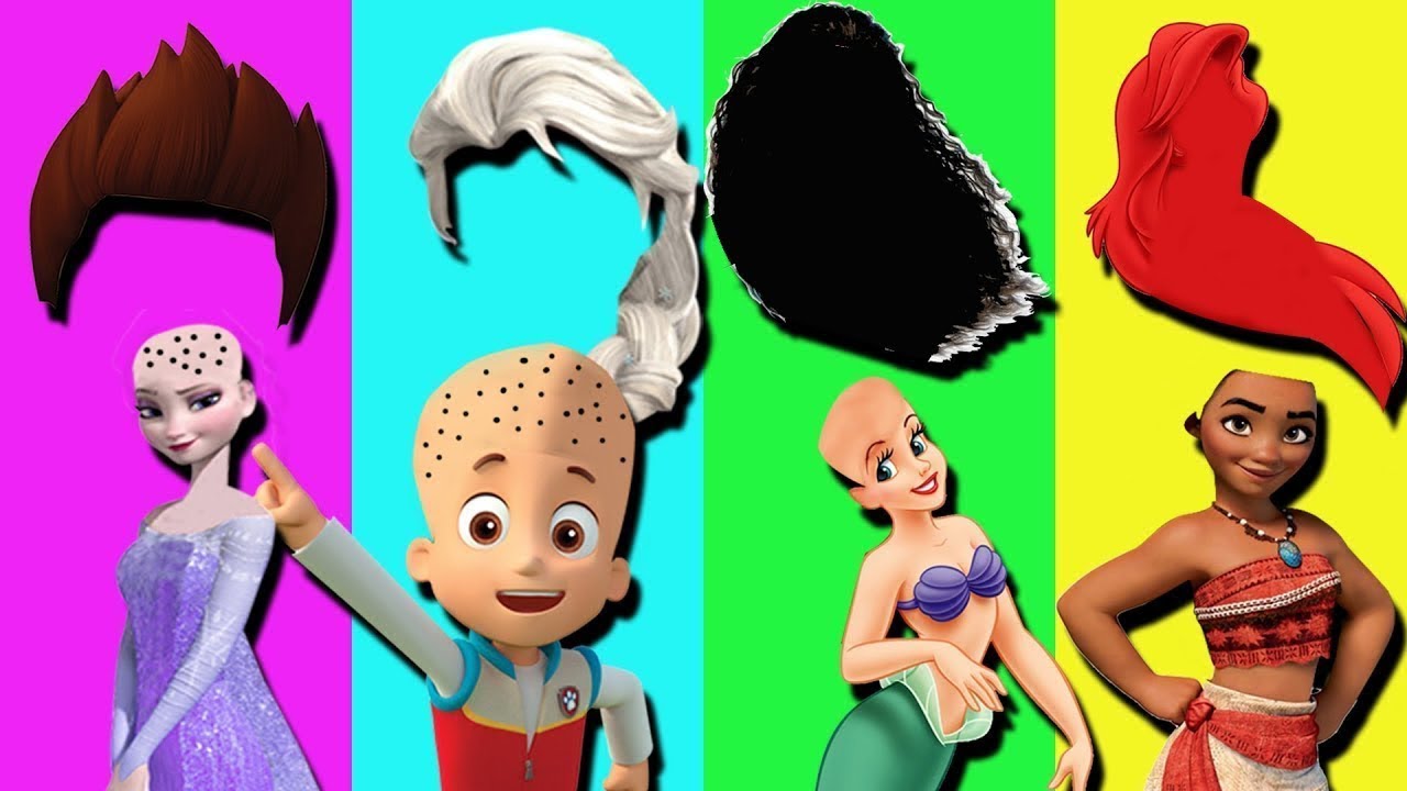 Wrong Hairs Paw Patrol Ryder Moana Disney Princess Elsa ! Finger family ...