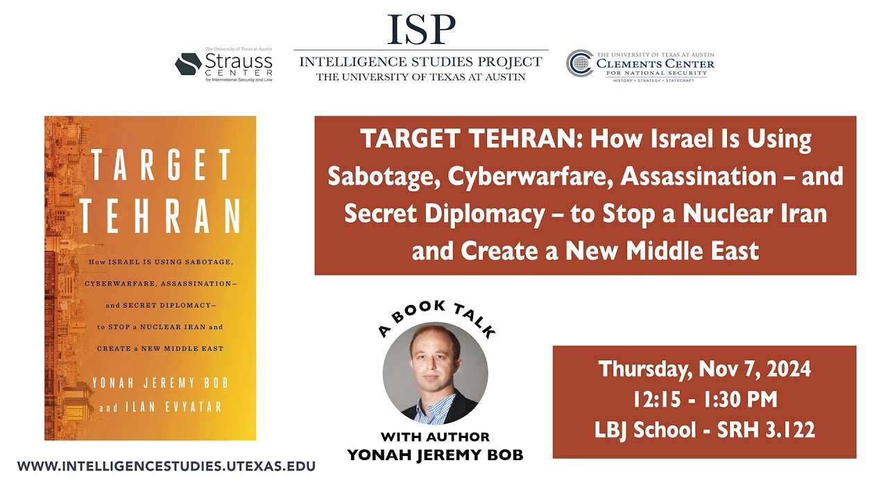 “Target Tehran" - A Book Talk with Author Yonah Jeremy Bob - YouTube