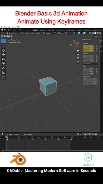 Blender Basic 3d Animation - Animate Using Keyframes #blenderanimationkeyframes # ...