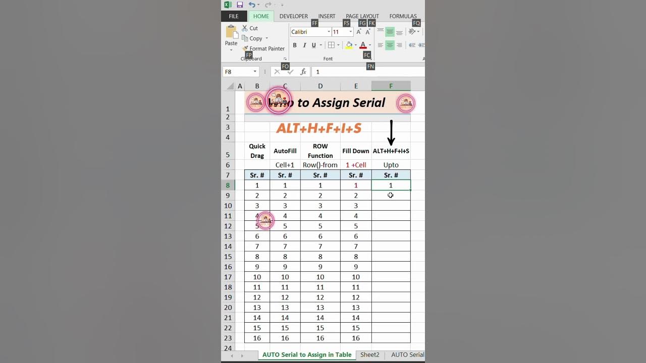 How to Assign Serial Numbers in Excel | 6 Easy Methods! - YouTube