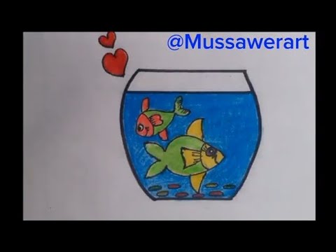 How to draw a cute Fish Bowl||easy drawing ideas||easy drawing tutorial ...