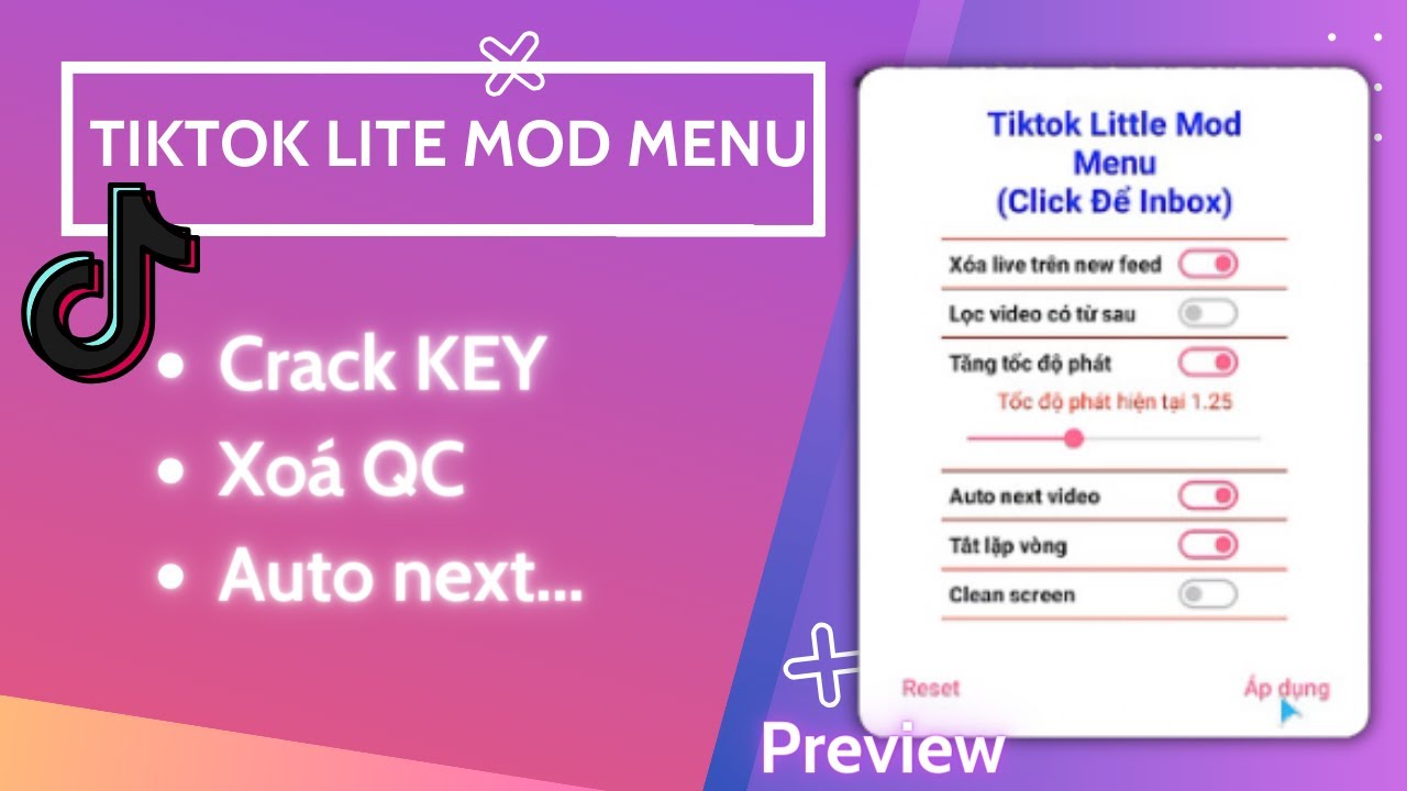 TikTok Lite Mod Menu - Xoá Quảng Cáo, Auto Next Video... - YouTube