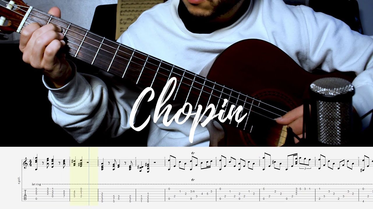 Chopin - Nocturne 20 Opus posth in C# Minor (Guitar Cover With Tabs ...