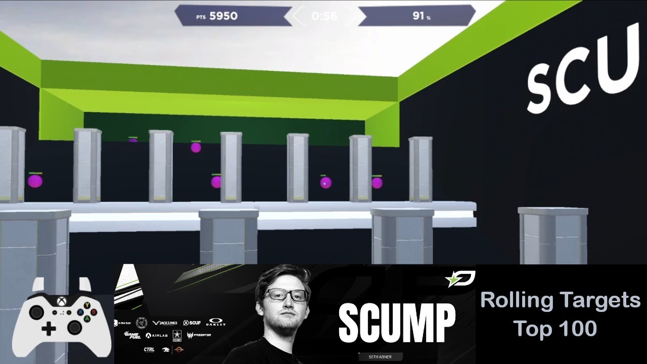 Aimlab Controller Scump Rolling Targets Top 100 - YouTube