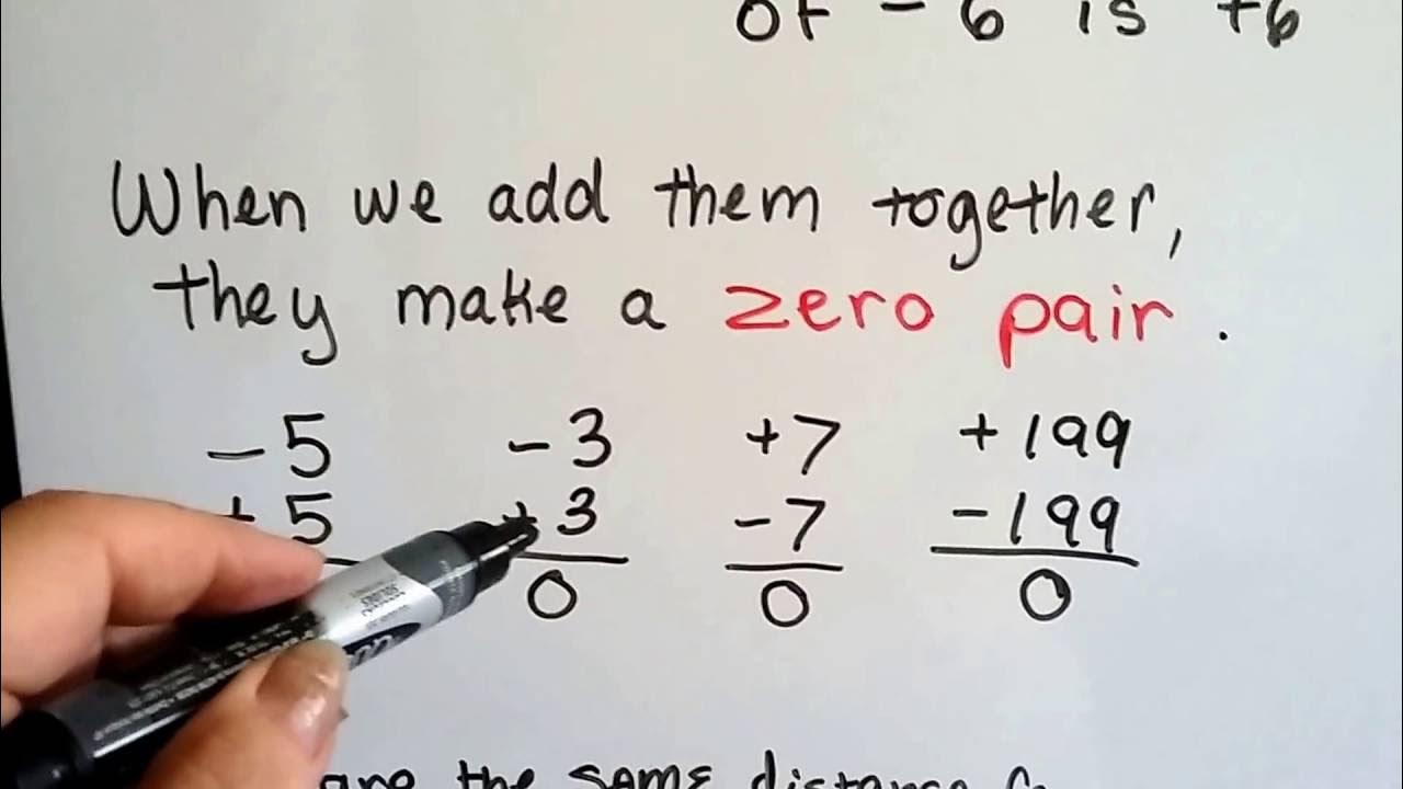 Get ready for Algebra #5, Additive inverse and zero pairs - YouTube