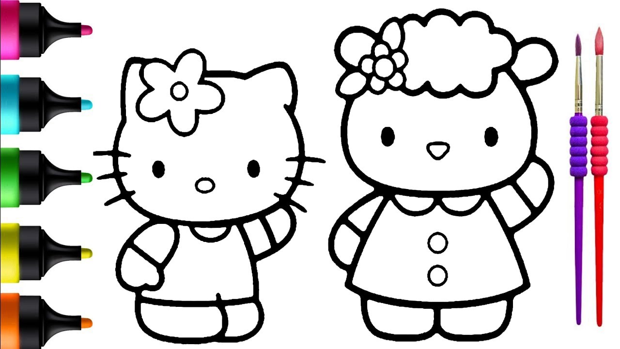 Hello Kitty Fun Drawing and Coloring for Kids, Toddlers | Let's Create ...