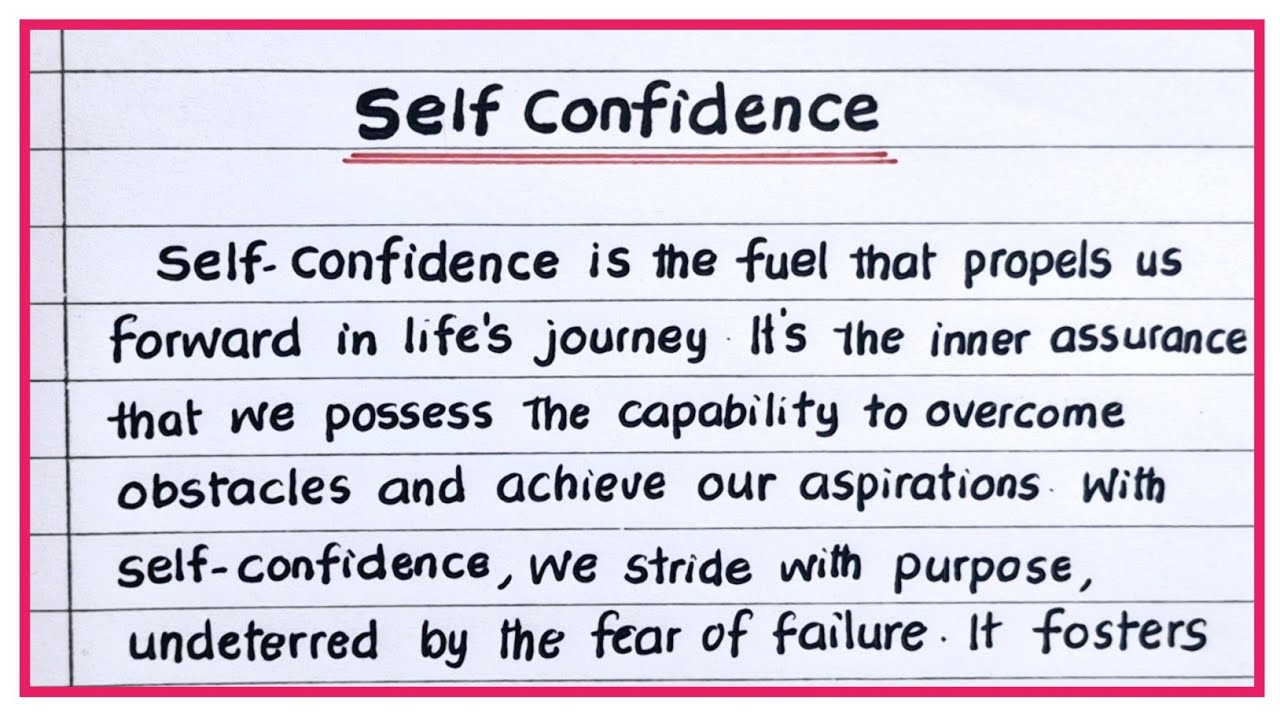 Paragraph On Self Confidence || Write a Paragraph On Self Confidence ...