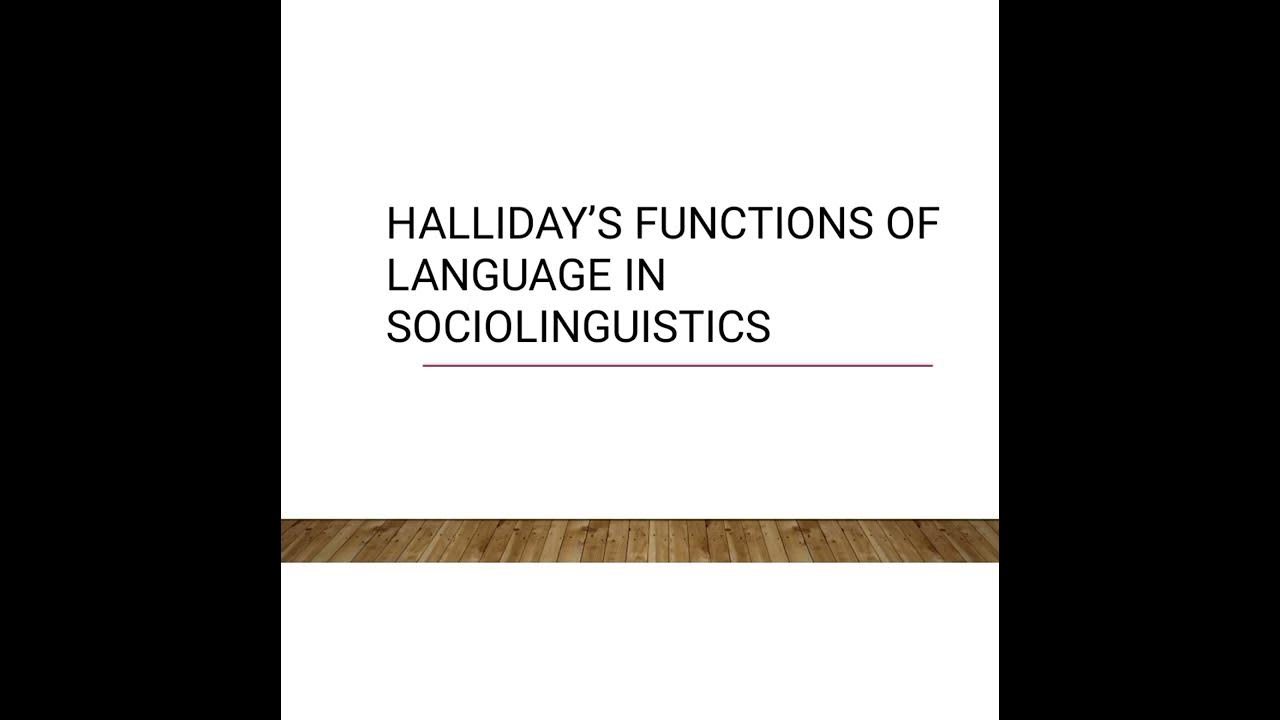 Halliday's functions of Language #functions of language in ...