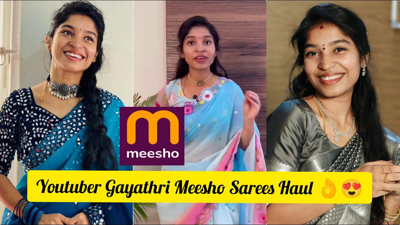 Youtuber Gayathri Meesho Sarees Haul Products links 👇#meesho #haul # ...
