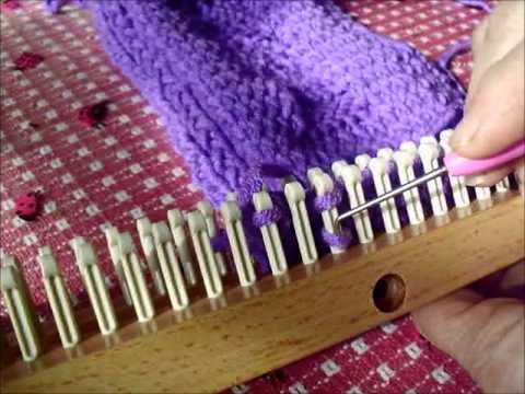 an alternate way to knit and purl on a knitting board - YouTube