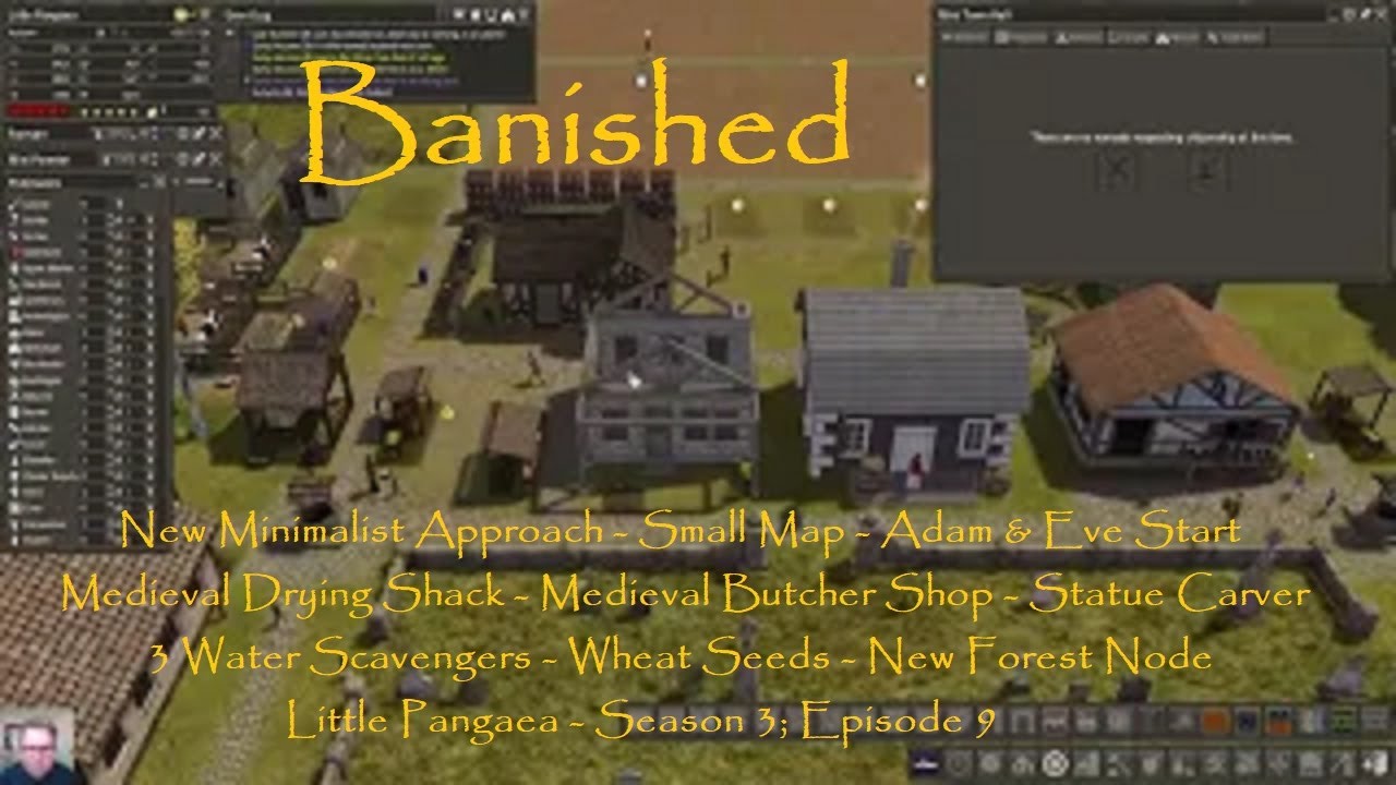Banished (CC) Mod S3E9: Drying Shack, Butcher, Statue Carver, Water Scavenger, Wheat Seeds, New ...