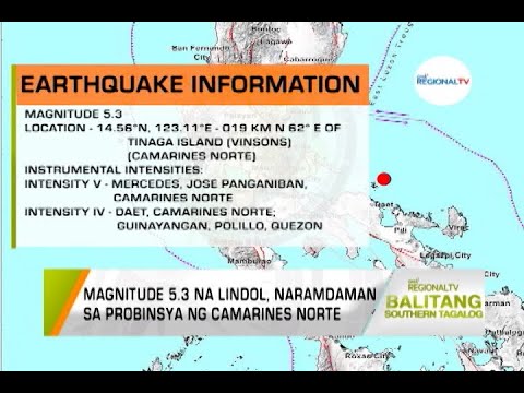 Balitang Southern Tagalog: Lindol - YouTube