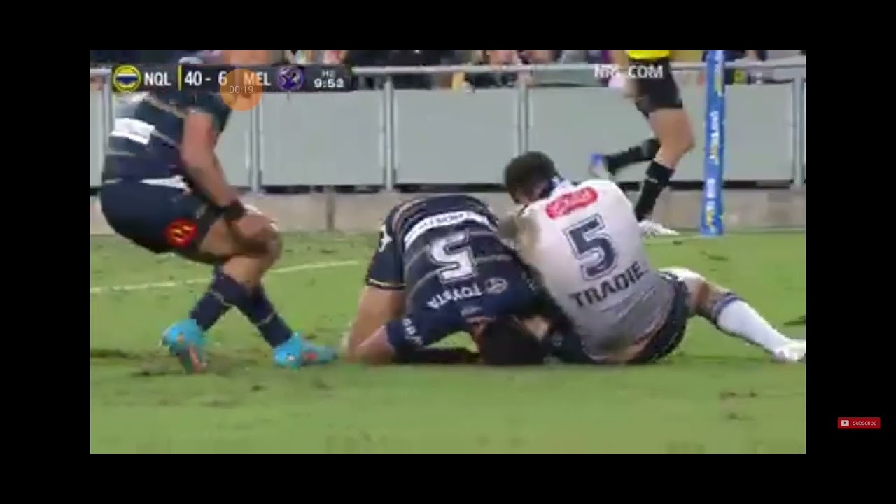 Xavier Coates best try saving tackle.2022 - YouTube