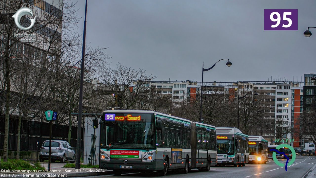 BUS 95 - IRISBUS CITELIS 18 RATP STIF - 1668 - YouTube