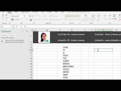 How to paste multiple cells into one single cell in Excel - YouTube