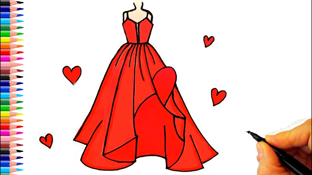 Güzel Elbise Çizimi 👗 Elbise Nasıl Çizilir? - Elbise Çizimleri - Dress ...