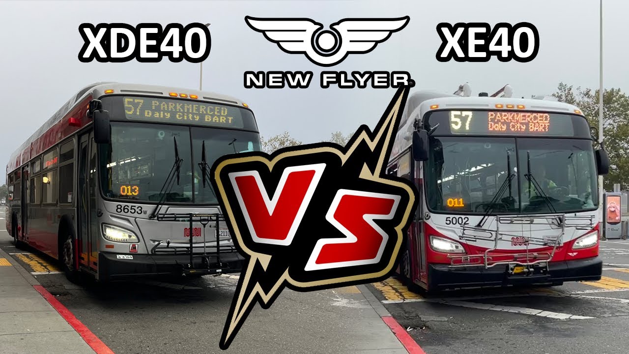 ⁴ᴷ BATTLE EP13 | SF MUNI New Flyer XDE40 vs XE40 | Which one's faster ...