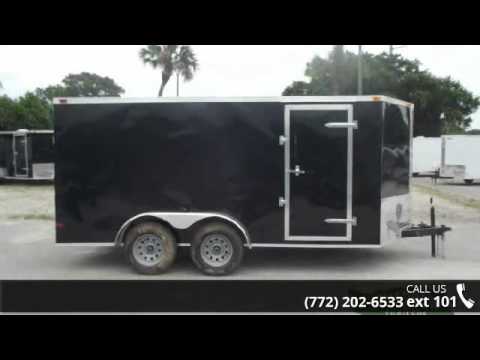 New Blk Ext. 7 x 14 ft Cargo Trailer with Side Door &Rea... - YouTube