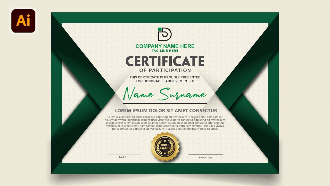 How to Create Professional Certificates Now! Learn Adobe Illustrator ...
